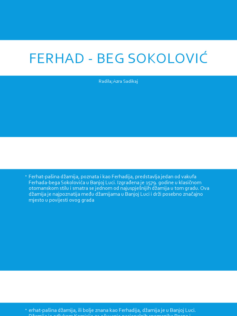 Ferhad - Beg Sokolović | PDF
