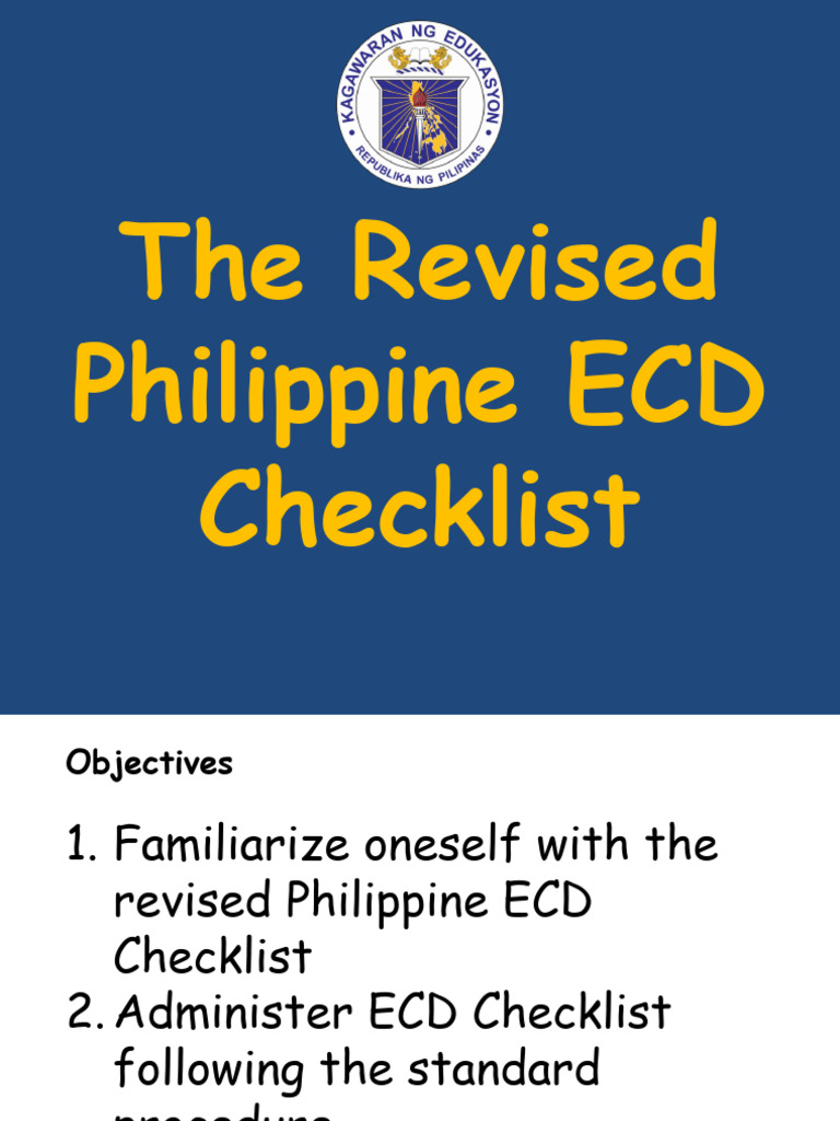 Revised Philippine ECD Checklist Guide | PDF | Child Development ...