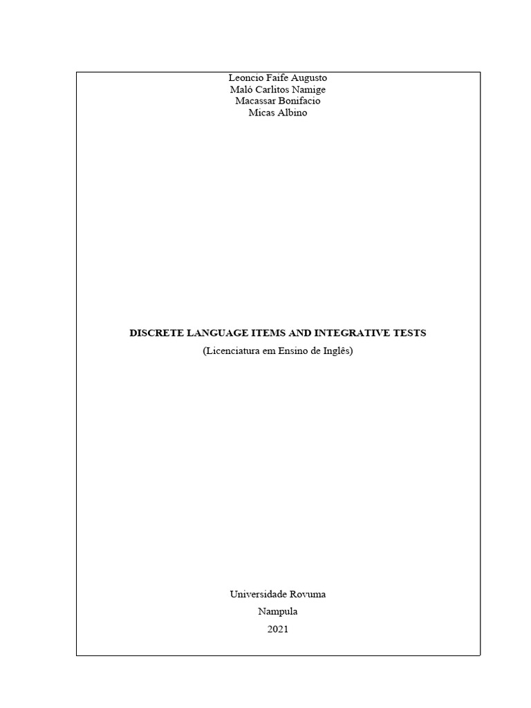 Discrete Language Items | PDF | Vocabulary | Learning