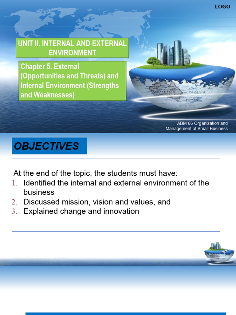 ABM 66 Chapter 5. Internal and External Environment Final | PDF | Supply Chain | Organizational ...