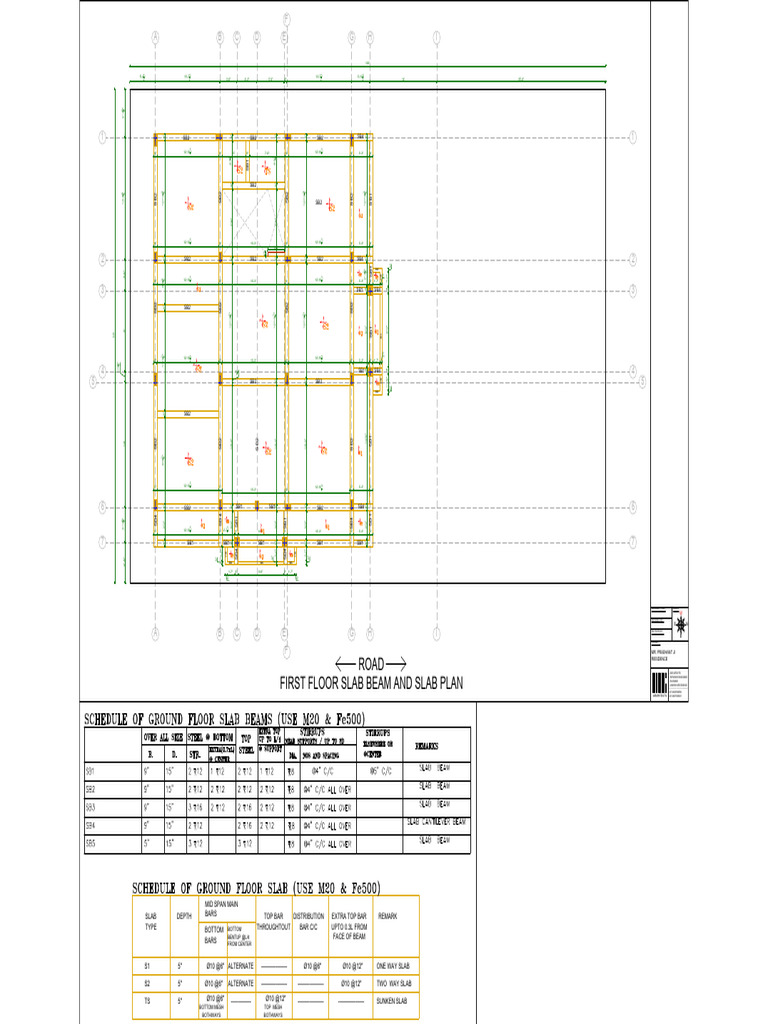 8 - First Floor Slab Beam & Slab Plan With Schedule | Download Free PDF ...
