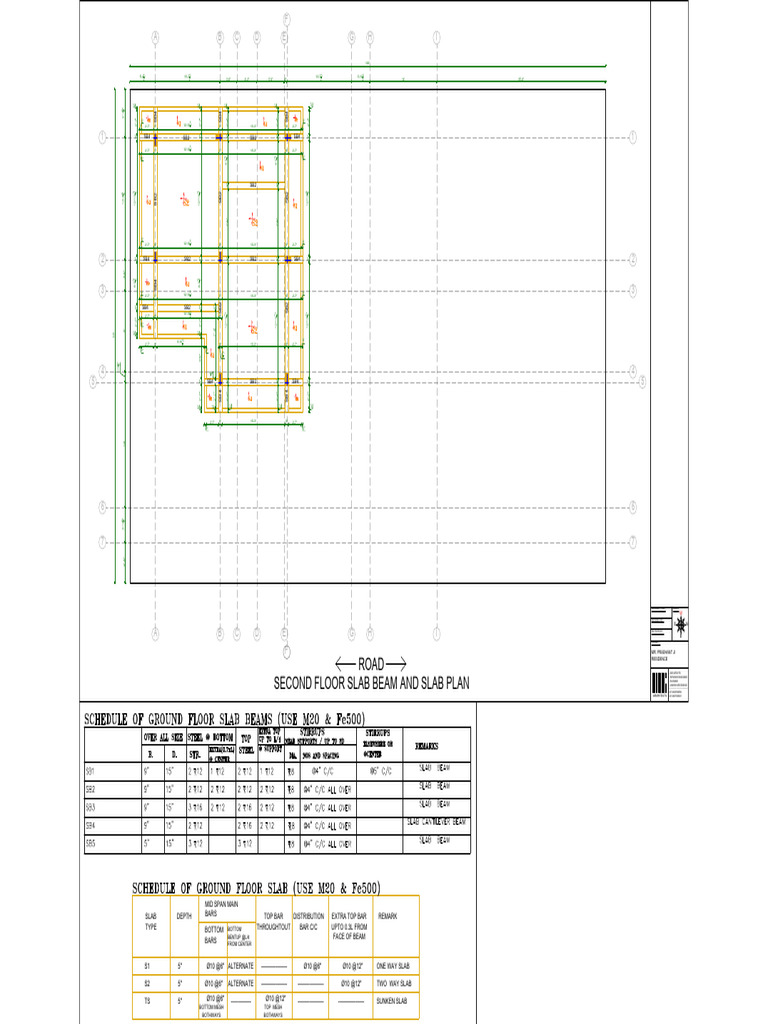 9 - Second Floor Slab Beam & Slab Plan With Schedule | PDF | Structural ...