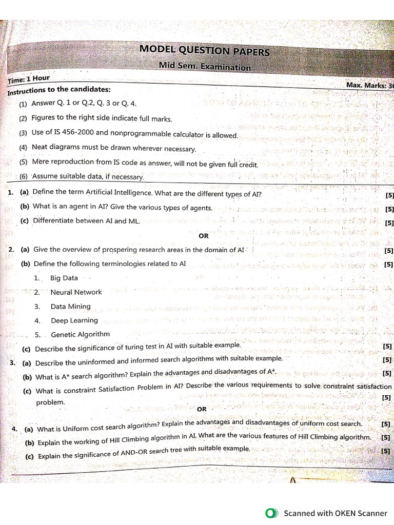 AI Insem Question Bank | PDF