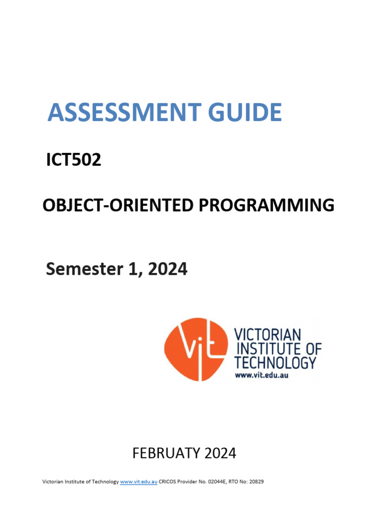 ICT502 Assessment Guide As Template - Revised 2024.03.09 | PDF | Class ...