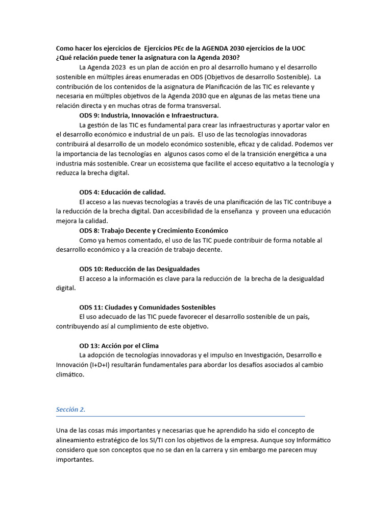 Agenda 2030 para Scrib UOC Gestion de Proyectos | PDF | Sustentabilidad | Tecnología de ...