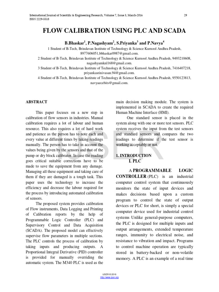 Flow Calibration Using PLC and Scada | Download Free PDF | Programmable Logic Controller ...