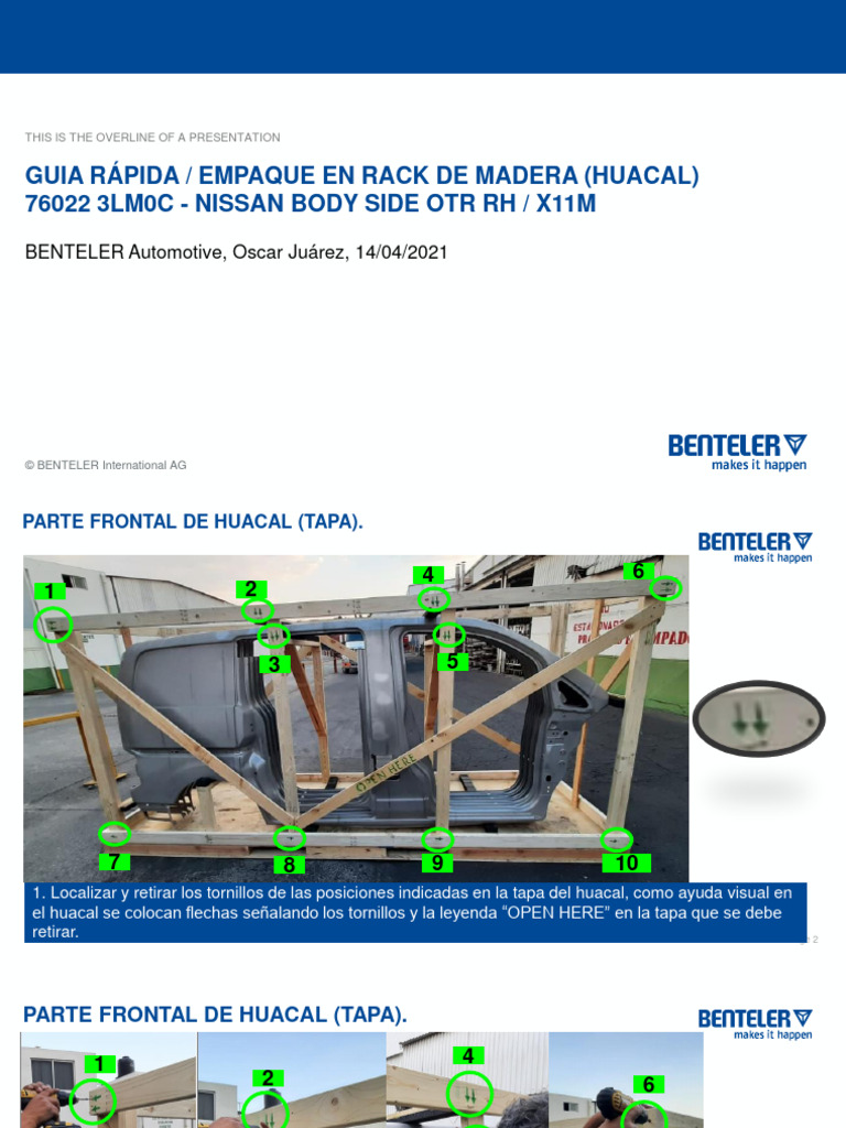 Guia Rápida - Empaque en Huacal de Madera - Body Side Otr RH | PDF