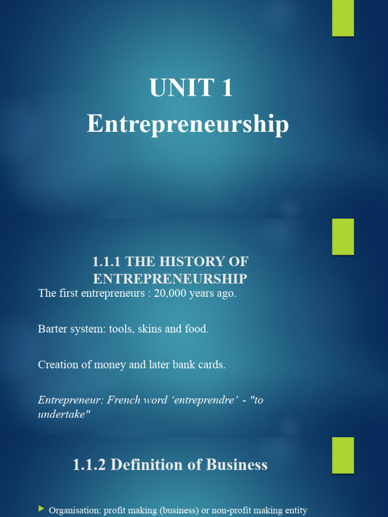 UNIT 1 Entrepreneurship | PDF | Entrepreneurship | Exports
