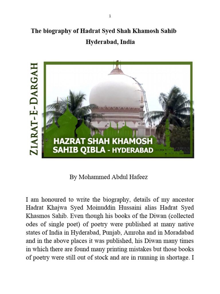 Biography of Hadrat Shah Khamosh Sahib | PDF | Persian Philosophy | Sufism