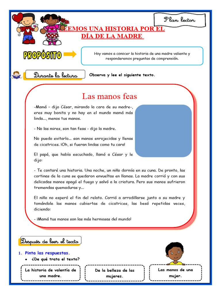 E3 S3 FICHA D4 PLAN LECTOR LEEMOS UNA HISTORIA POR EL DIA DE LA MADRE | PDF
