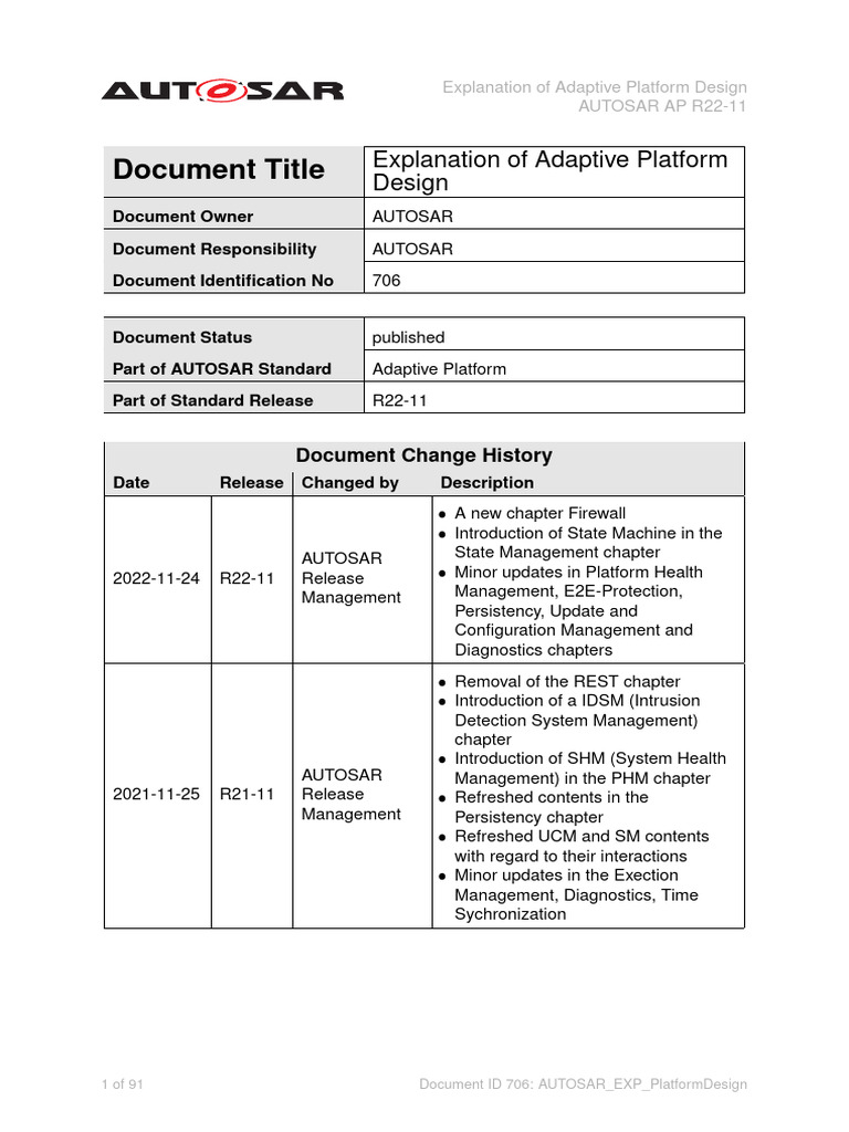 AUTOSAR EXP PlatformDesign | PDF | Multi Core Processor | Software ...