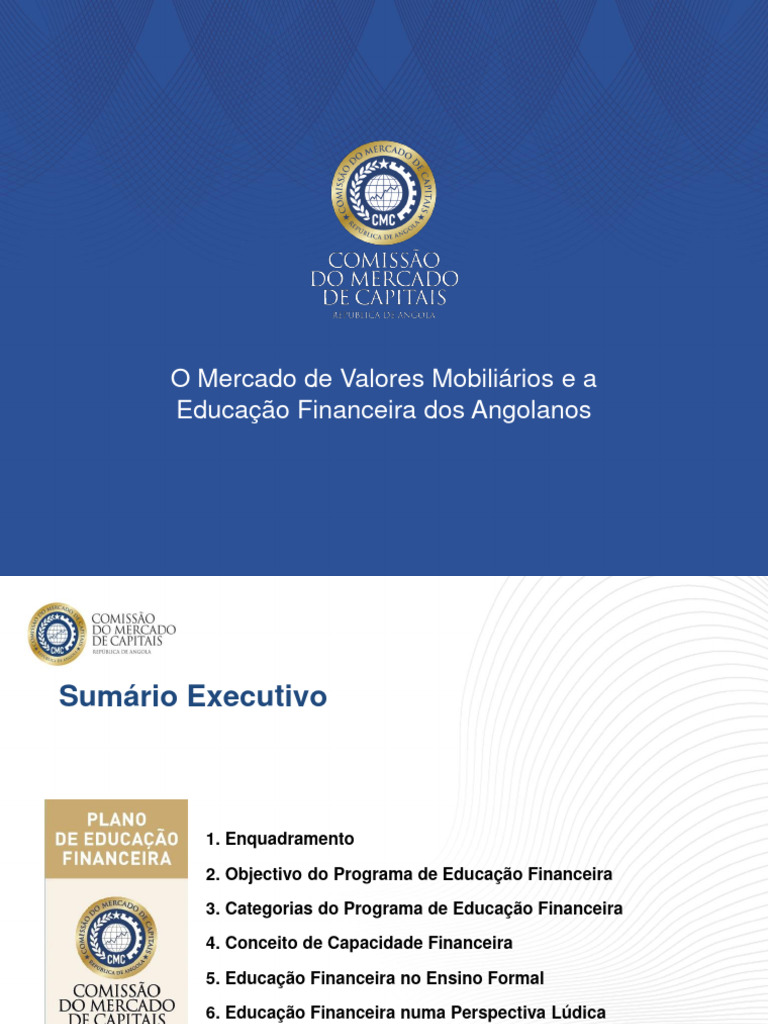Apresentação ENAD GLF EB VersaoTM | PDF | Educação Financeira | Angola