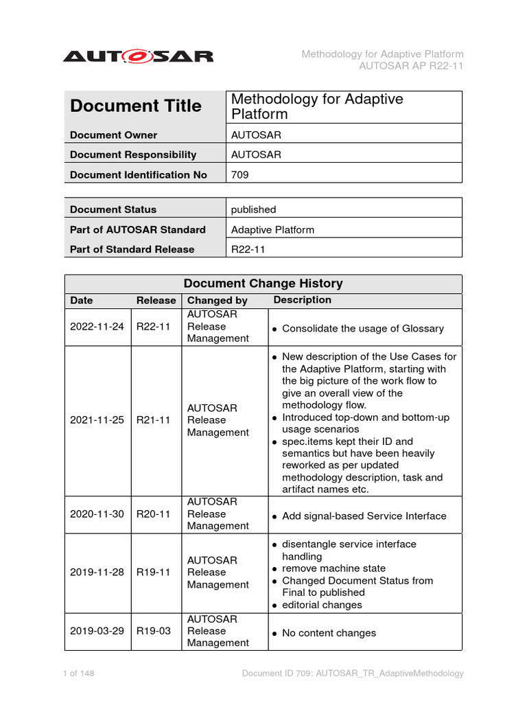 AUTOSAR TR AdaptiveMethodology | PDF | Software Development Process ...
