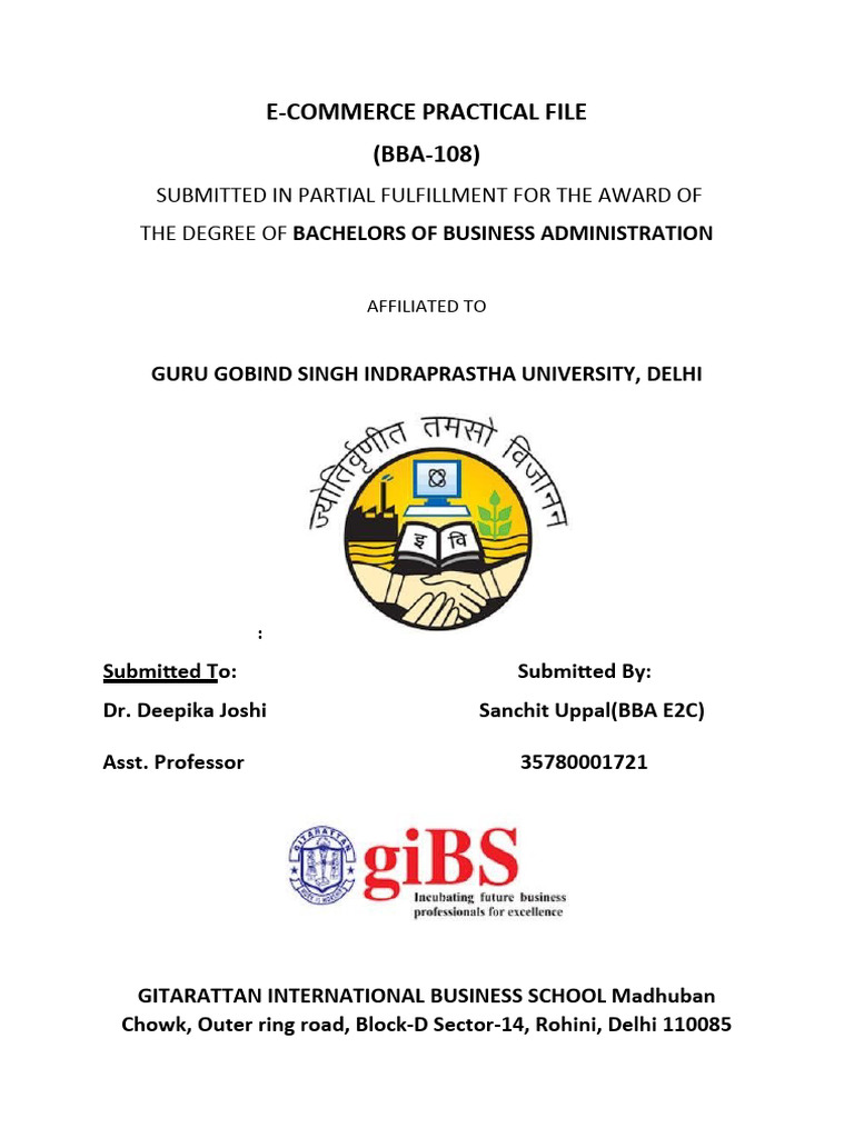 E Commerce Practical File | PDF | Html Element | Html