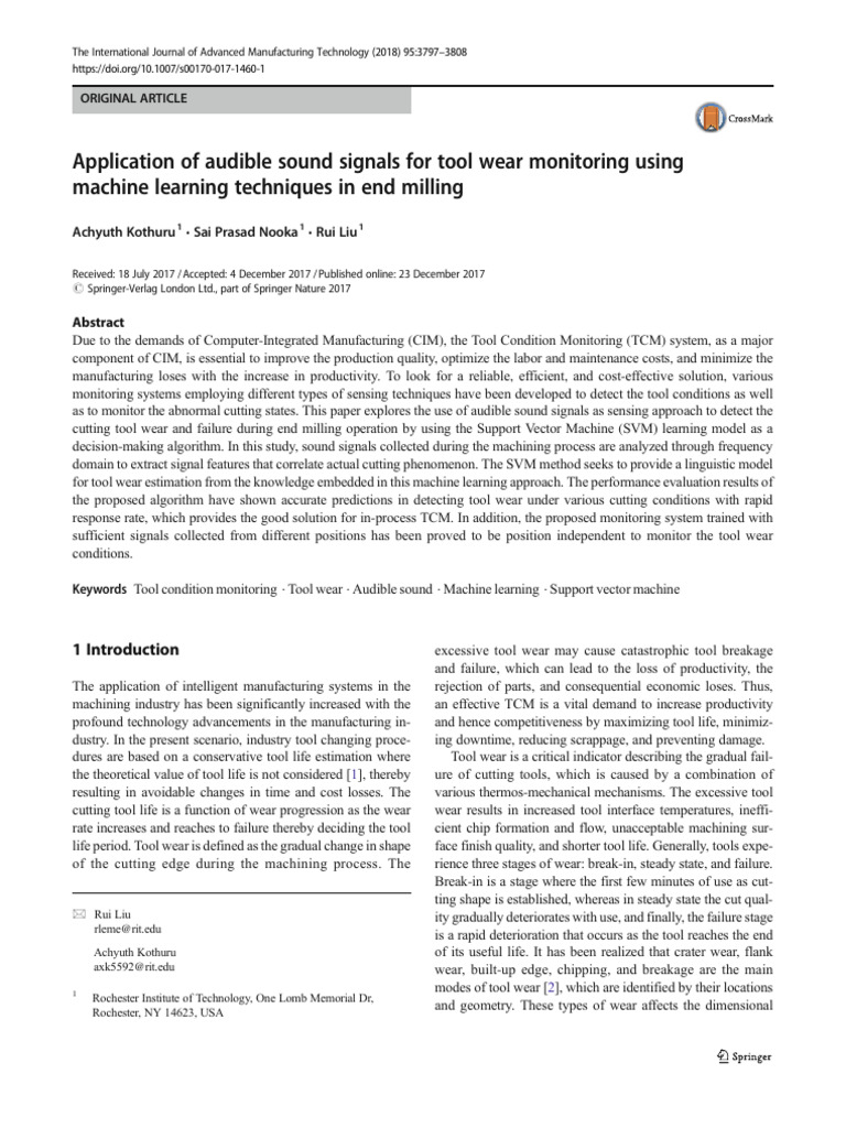 Application of Audible Sound Signals For Tool Wear Monitoring Using ...