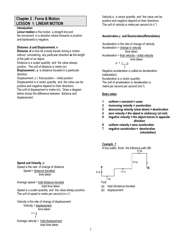 Understanding Linear Motion Concepts | PDF | Acceleration | Velocity