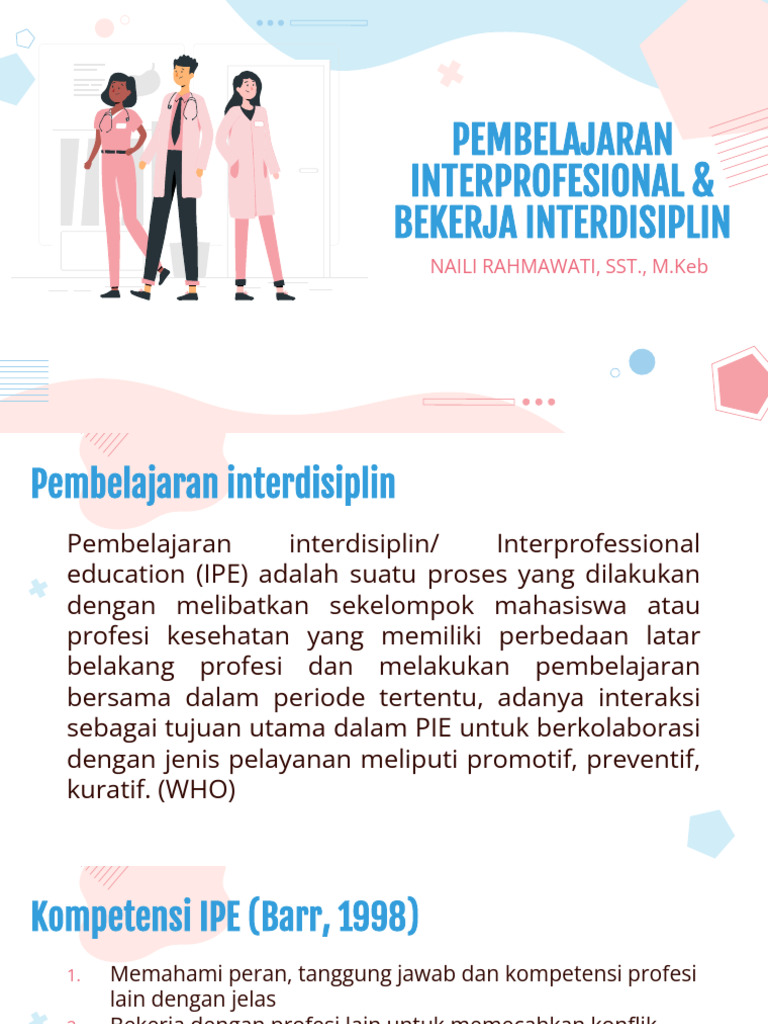 Pembelajaran Interprofesional Dan Bekerja Interdisiplin | PDF | Karier & Perkembangan ...