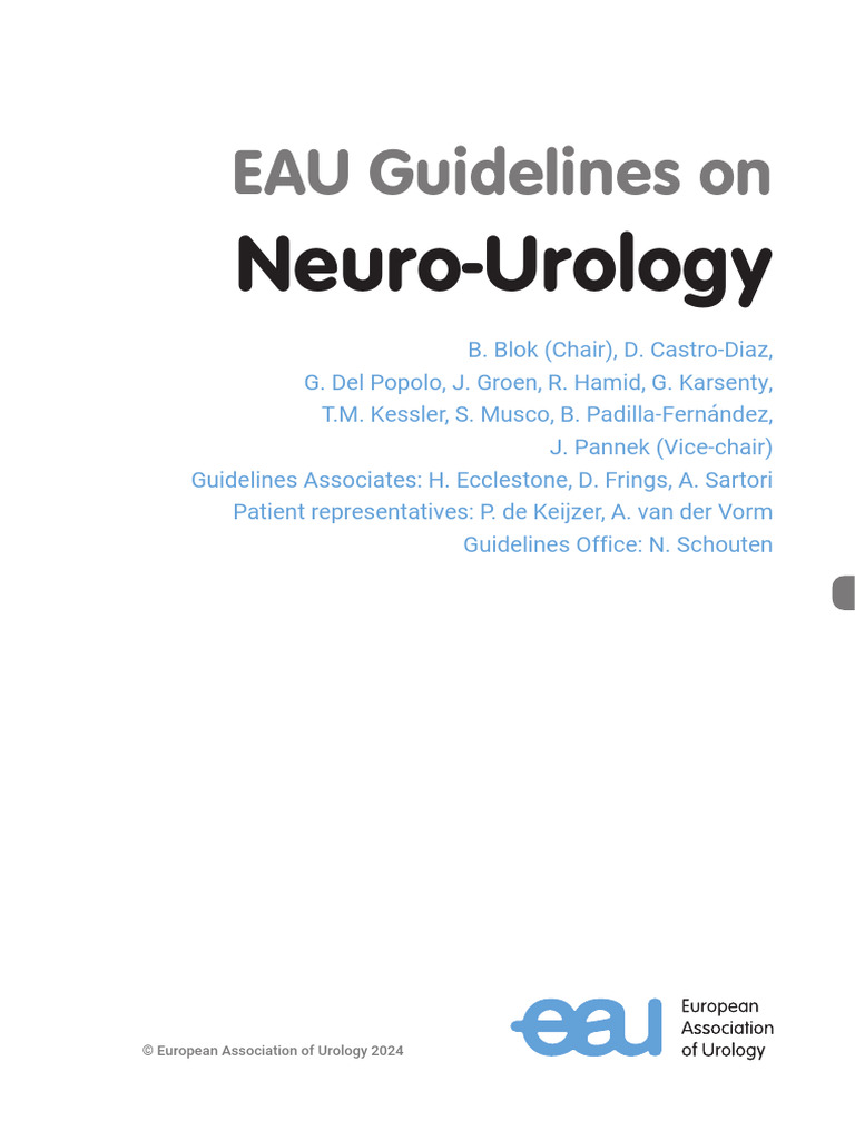 EAU 2024 Neuro-Urology Guidelines Update | PDF | Urinary Incontinence ...