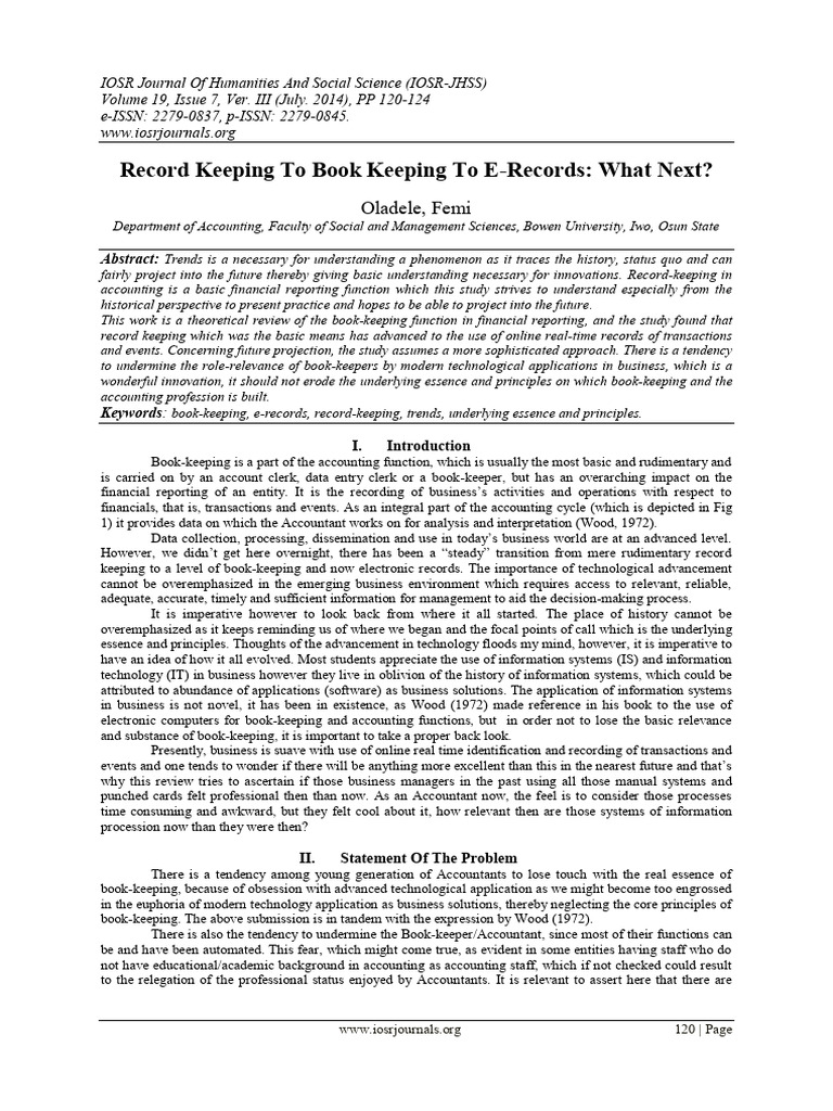 Evolution of Record Keeping in Accounting | PDF | Bookkeeping | Accounting
