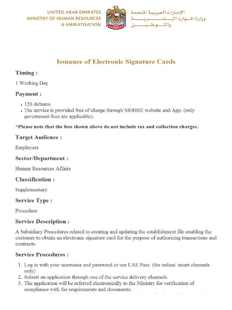 Issuance of Electronic Signature Cards | PDF