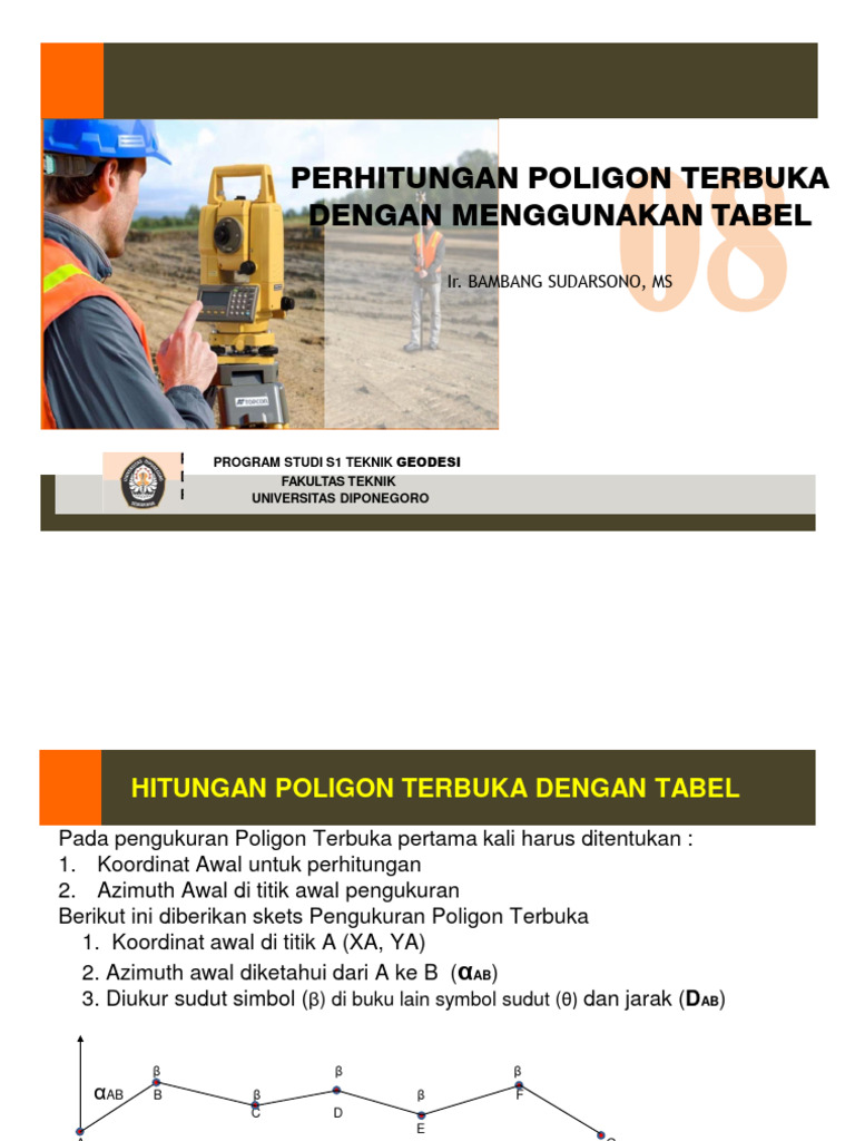 6.2 - Hitungan Poligon Terbuka - 28 September 2021 - PDF | PDF
