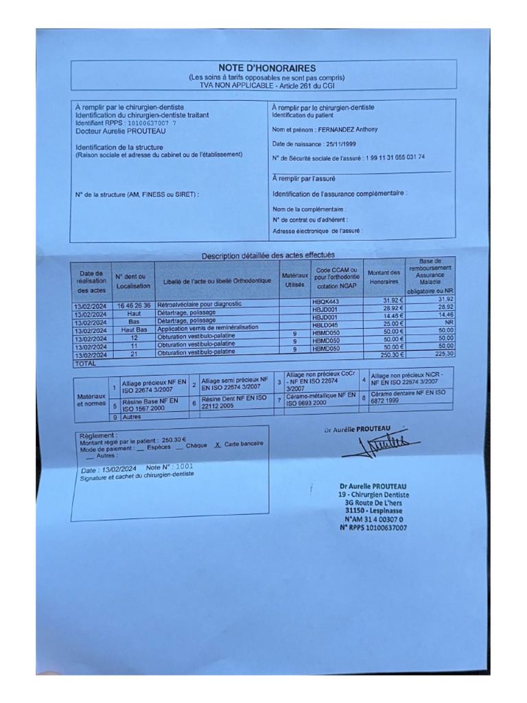 Note Honoraires | PDF