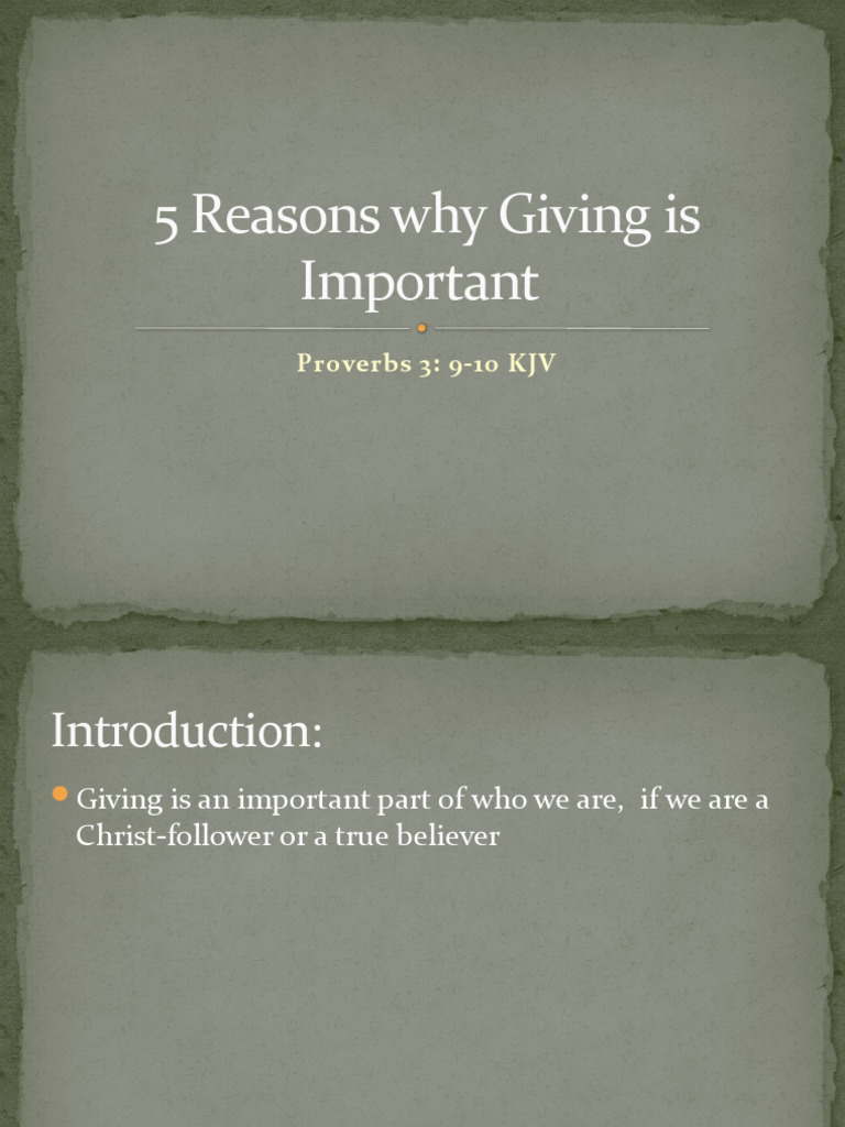 5 Reasons Why Giving Is Important (Power Point) | PDF | Religion ...