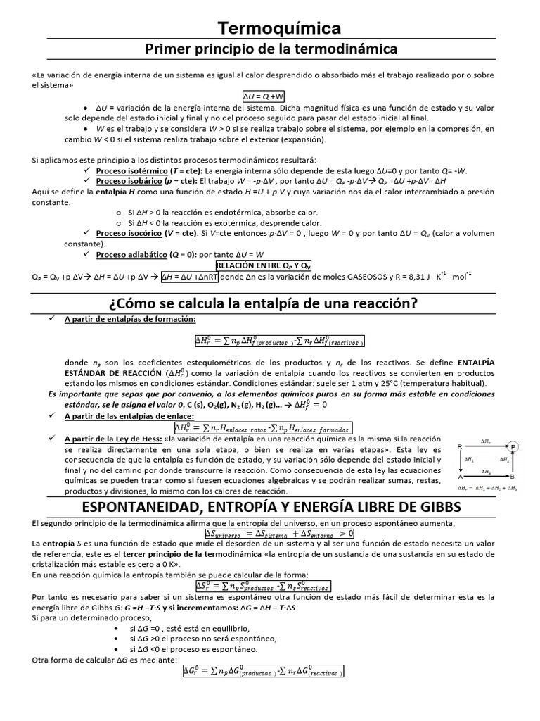 TERMOQUIMICA | PDF | Energía libre de Gibbs | Entropía