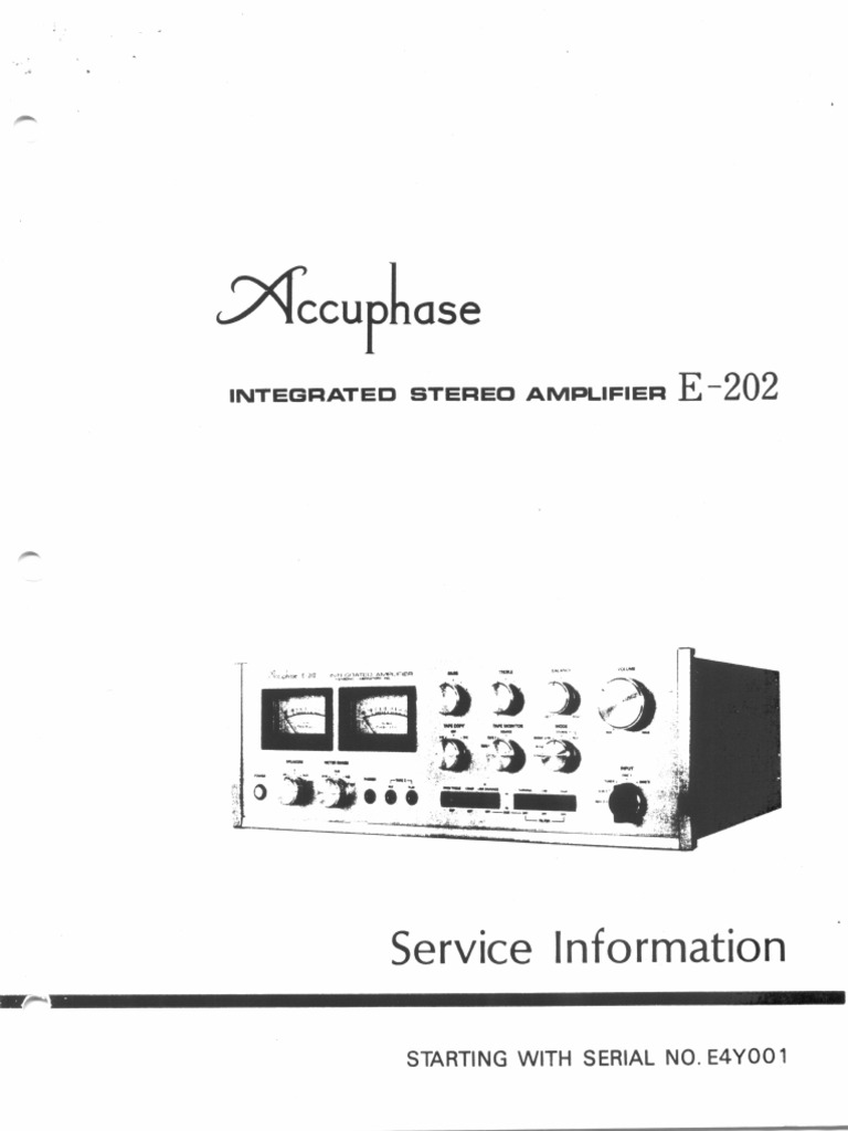 Accuphase - E202 (Service Manual - Starting at E4y001) | PDF