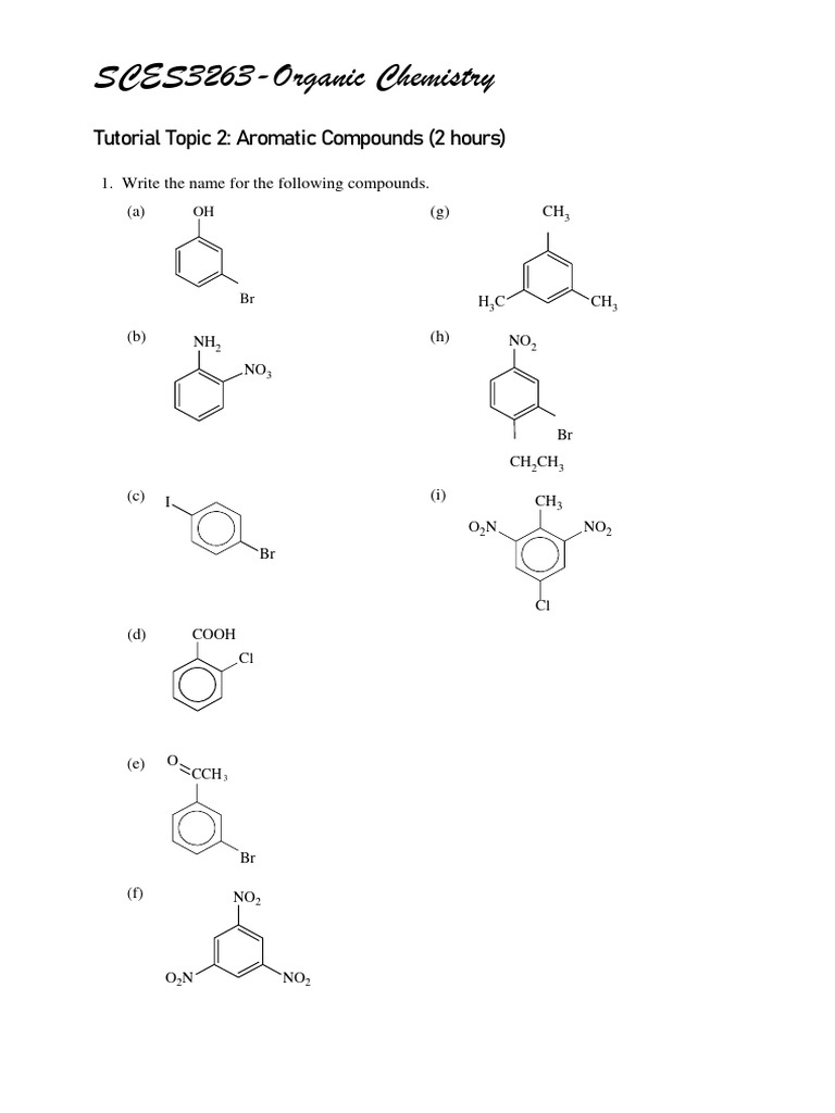Aromatic Compounds Tutorial Guide | PDF | Science & Mathematics