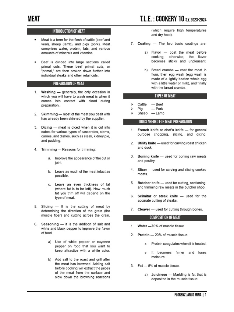 TLE Transes | PDF | Beef | Cooking