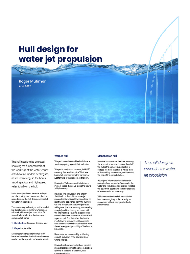 Water Jet Hull Design Essentials | PDF | Hull (Watercraft) | Boats