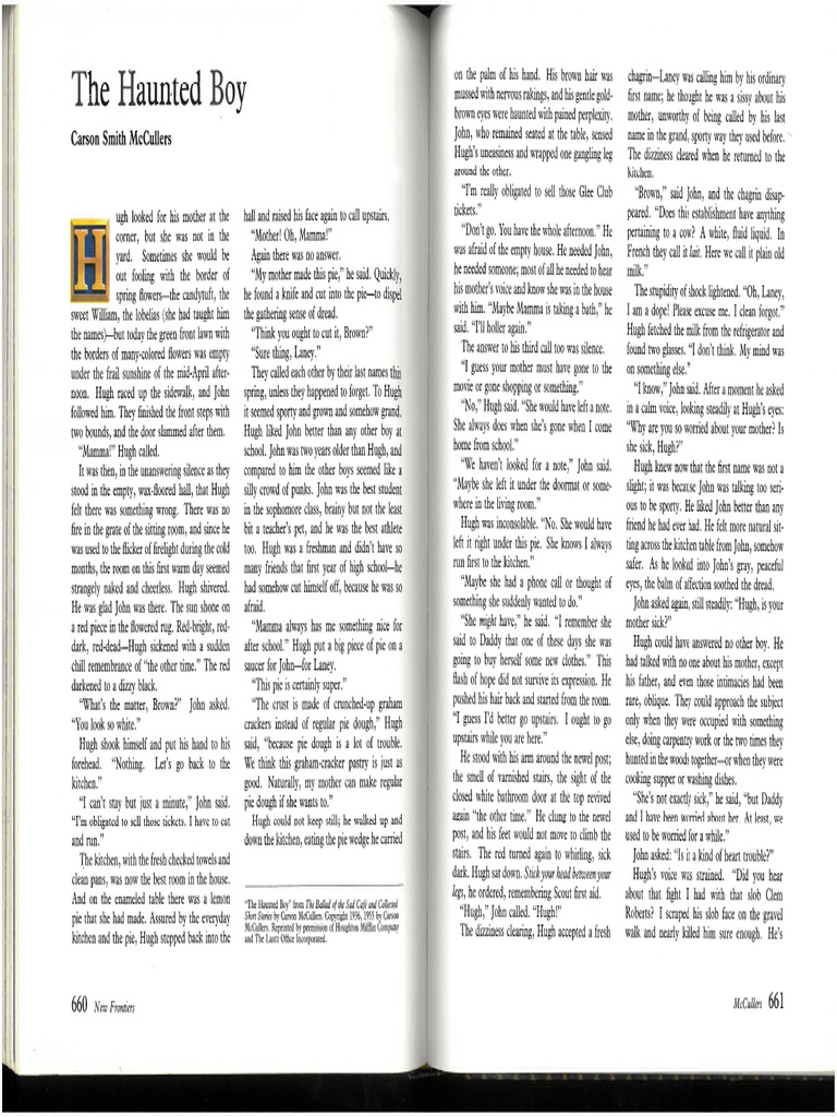 The Haunted Boy - Carson McCullers | PDF