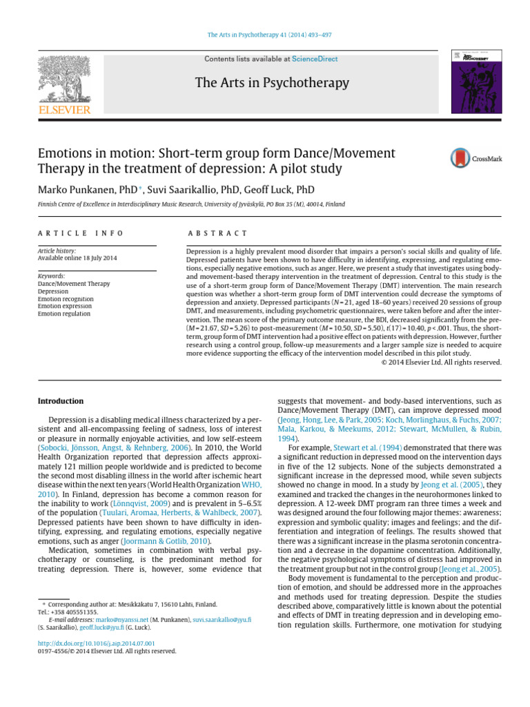 Emotions in Motion Short Term Group Form Dance Movement T - 2014 - The ...