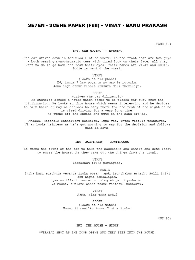 SE7EN Scene Paper - Vinay - Banu | PDF | Seven Deadly Sins | Christian Hamartiology