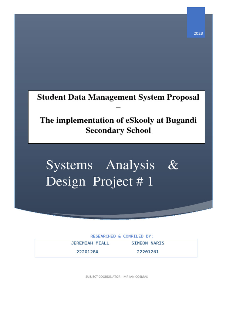 Student Data Management System Proposal | PDF | Usability | Databases