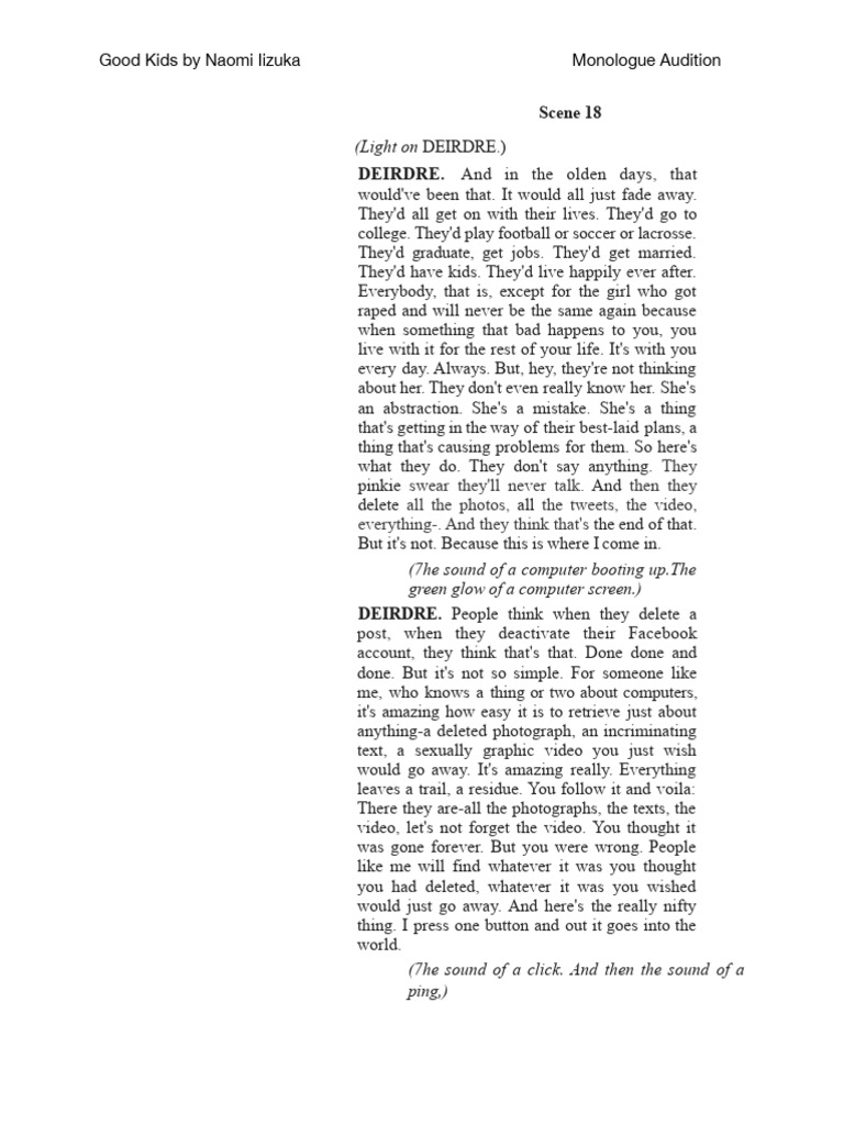 Good-Kids-Audition_Monologue | PDF
