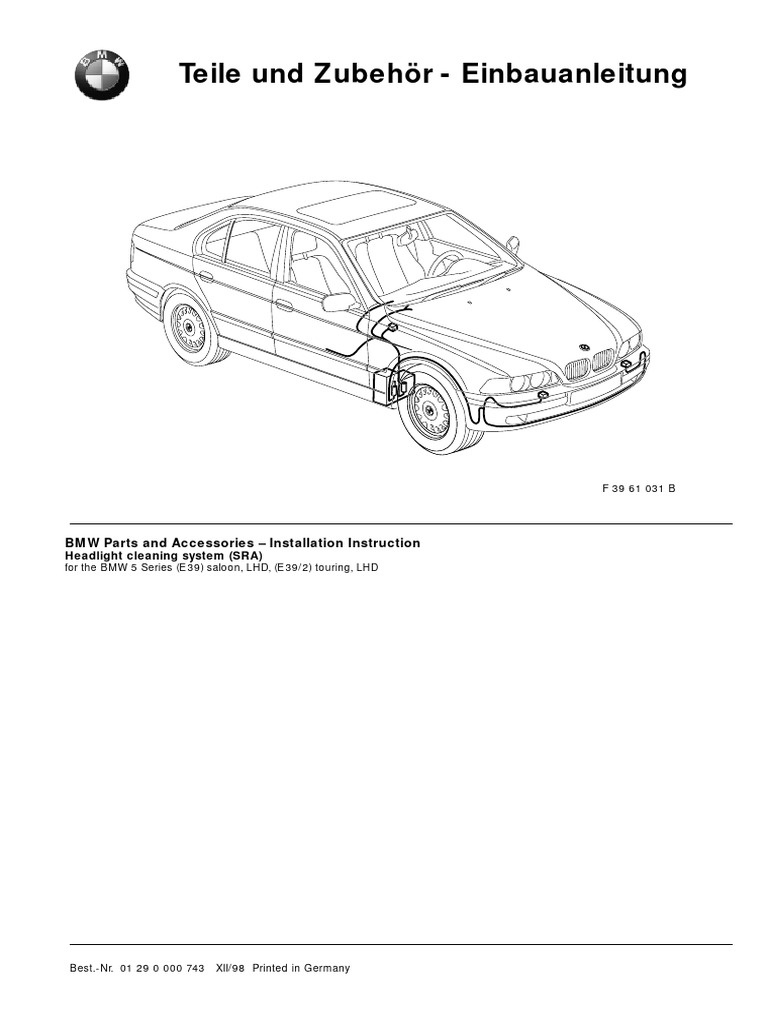 Spryskiwacz Reflektorów w BMW E39 | PDF | Electrical Connector | Fuse (Electrical)