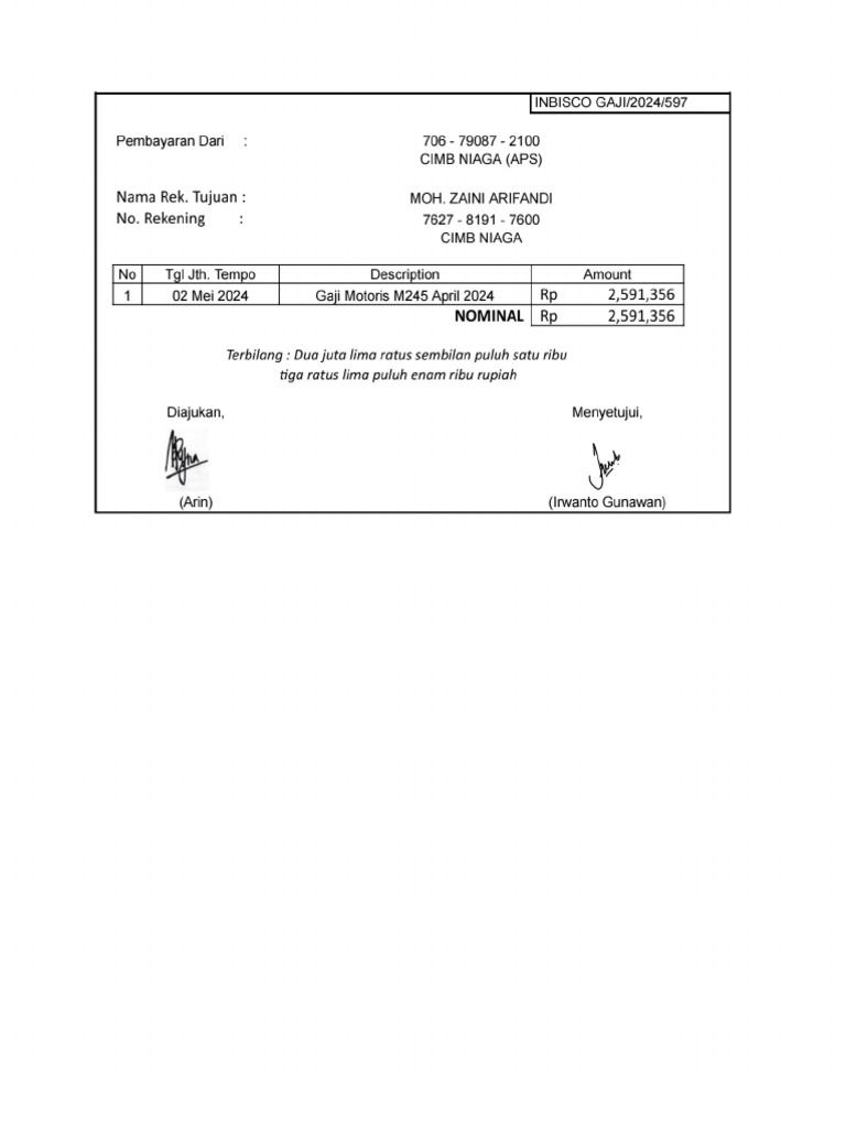 Inbisco Gaji - 2024 - 597 | PDF