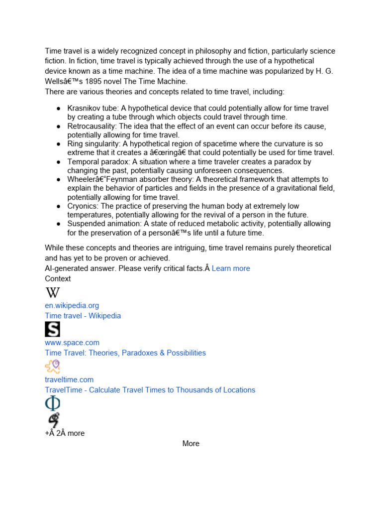 Theories and Concepts of Time Travel | PDF | Time Travel | Time
