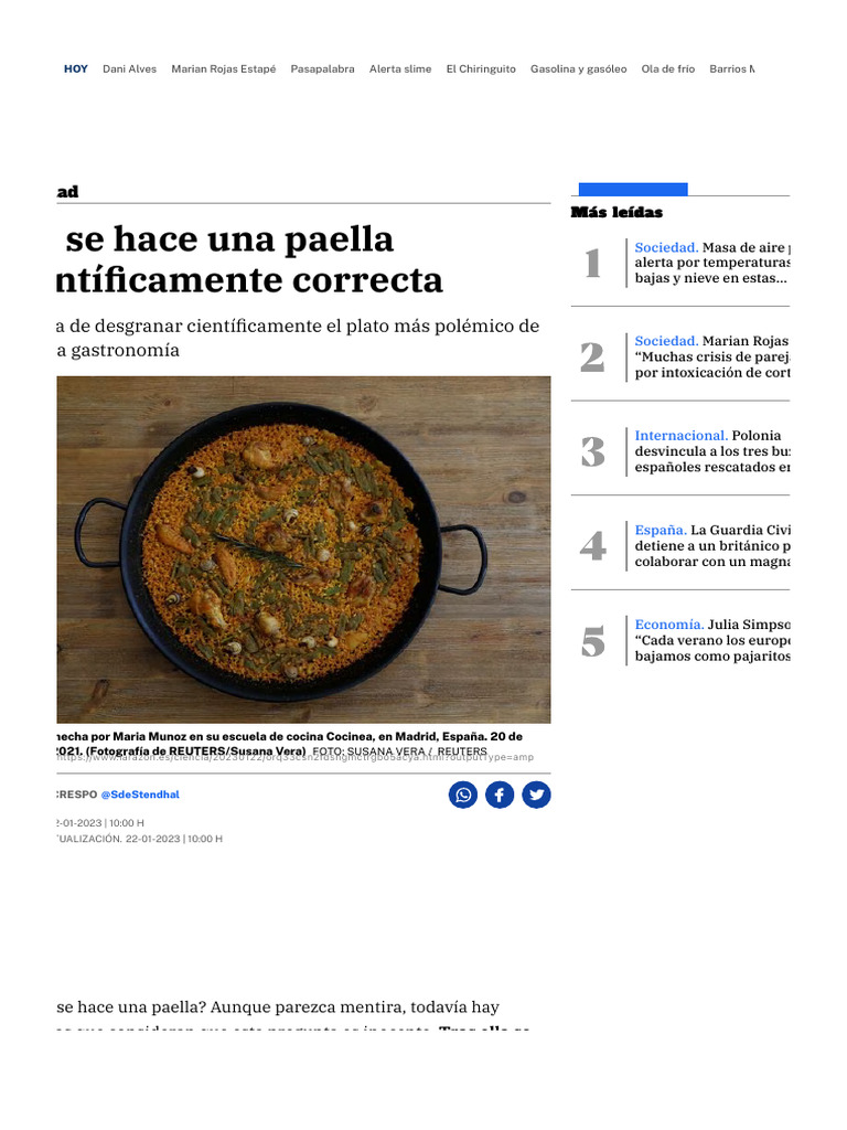 Cómo hacer paella científica | PDF | Arroz | Alimentos