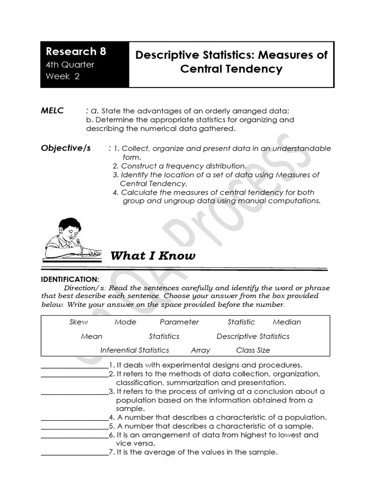 Research II Q4 M2 | PDF | Arithmetic Mean | Mode (Statistics)