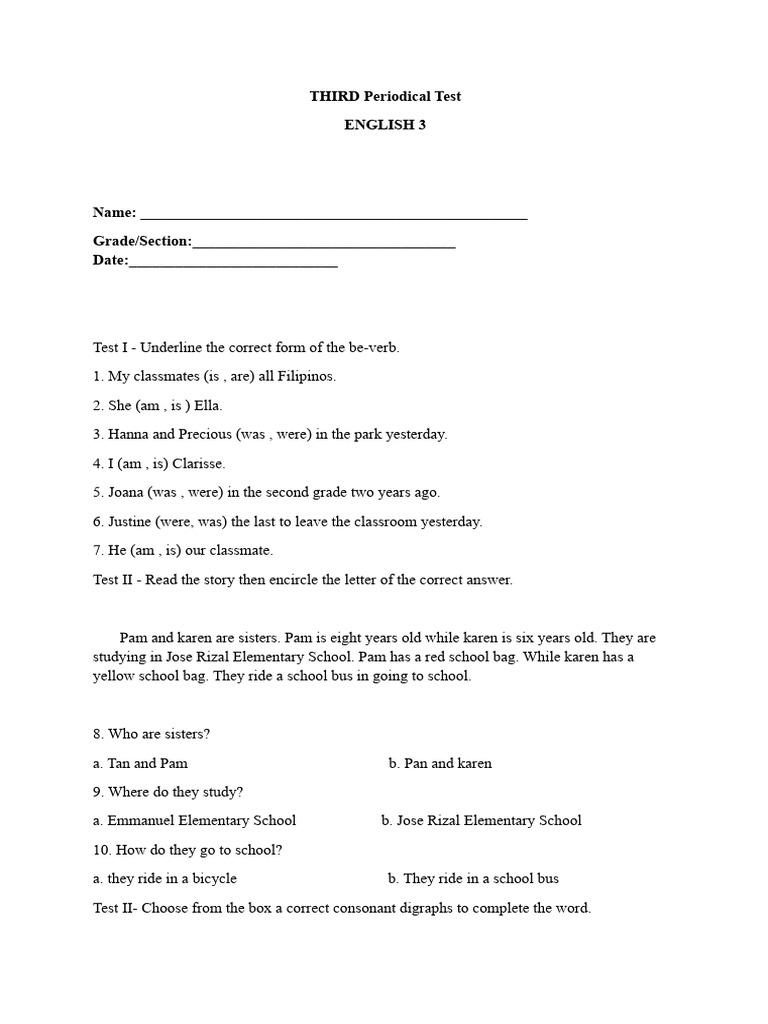 English 3 Periodical Test Guide | PDF | Languages | Foreign Language ...
