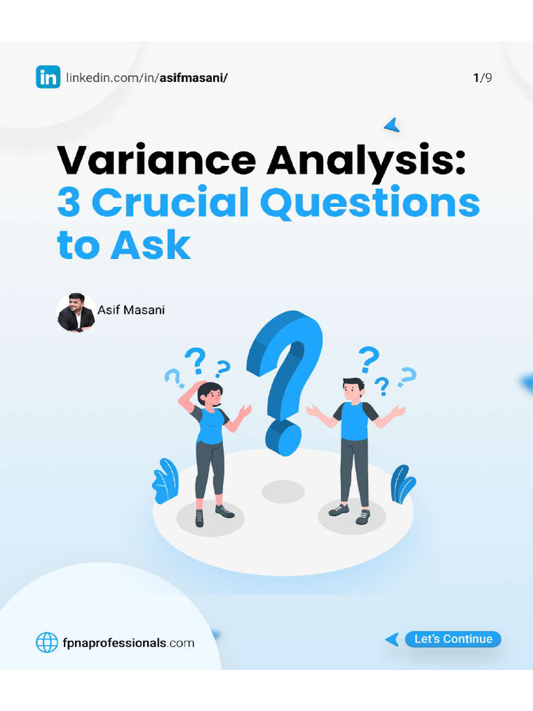 Variance Analysis 3 Crucial Questions to Ask | PDF