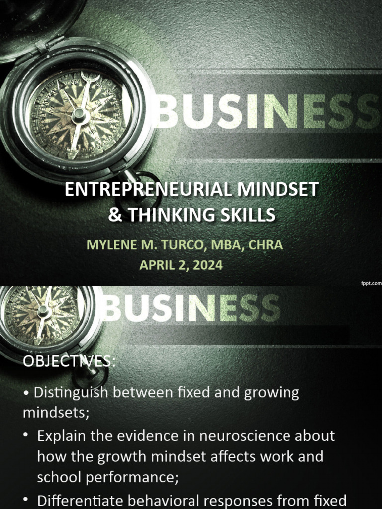 Entrep Mindset - Module1 | PDF | Entrepreneurship | Mindset