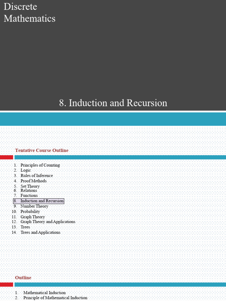 Lec08 Induction And Recursion Pdf Mathematical Proof Mathematics