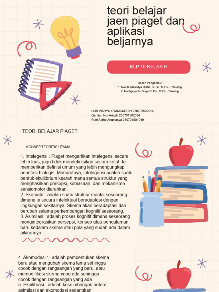 (KLP 10) TEORI BELAJAR JAEN PIAGET DAN APLIKASI BELAJARNYA | PDF (KLP 10) TEORI BELAJAR JAEN PIAGET DAN APLIKASI BELAJARNYA | PDF
