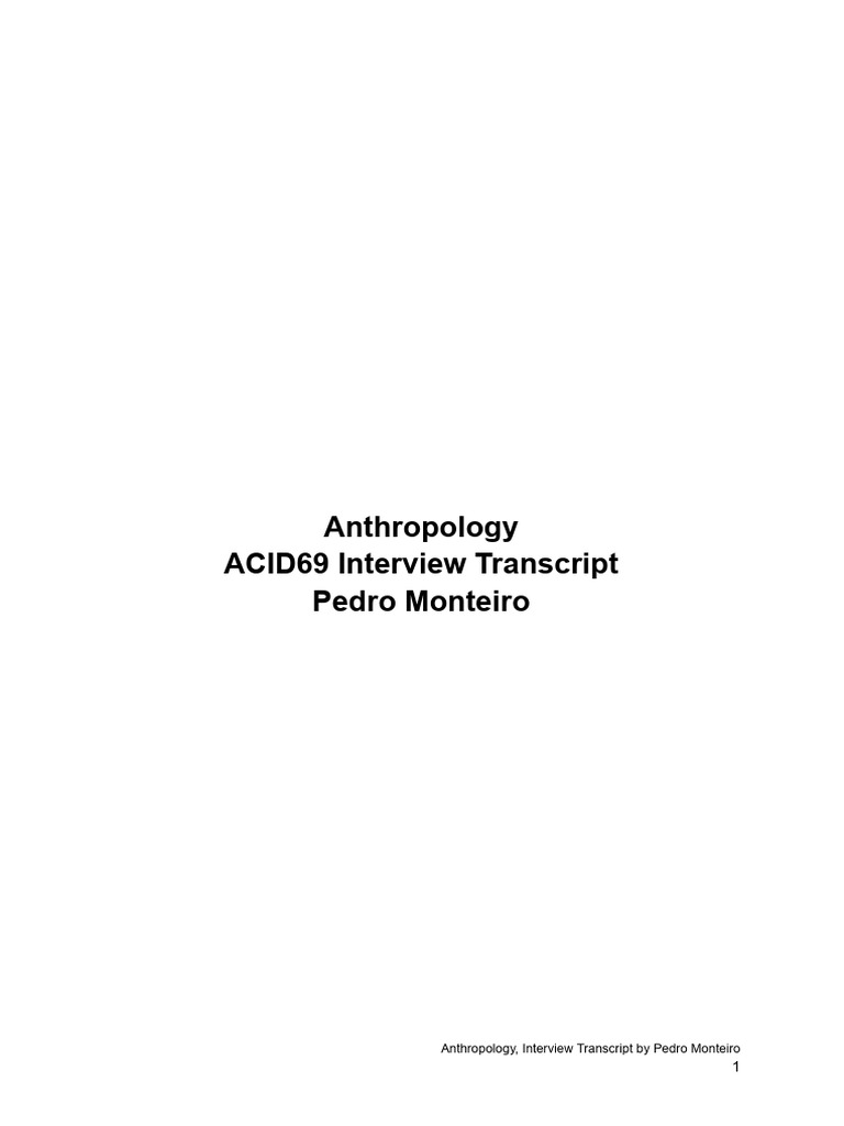 Anthropology Interview Transcript | PDF