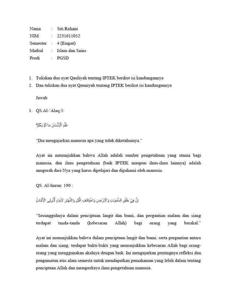 Siti Rohani 2231611052 | PDF