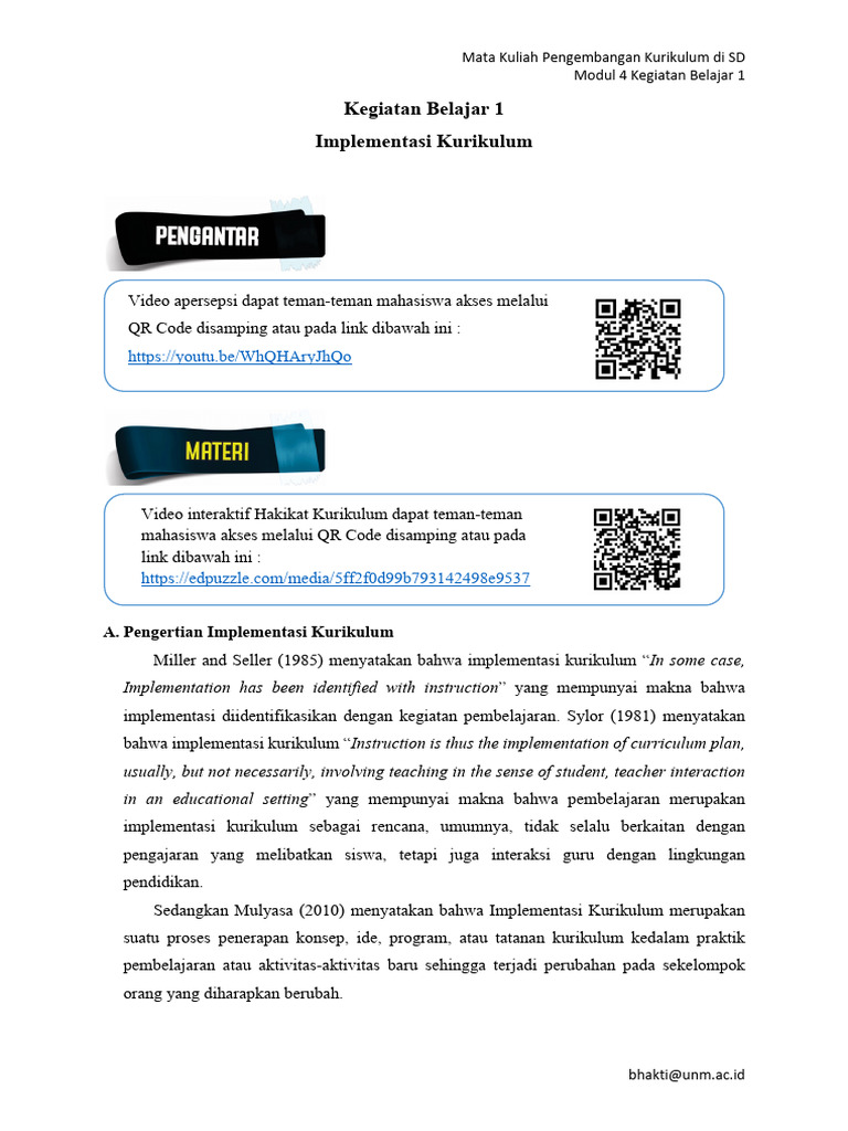 Implementasi Kurikulum | PDF